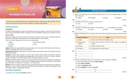 Interactive Coding, AI and Robotics Book for Class 7