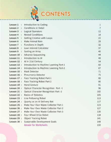 Interactive Coding, AI and Robotics Book for Class 8