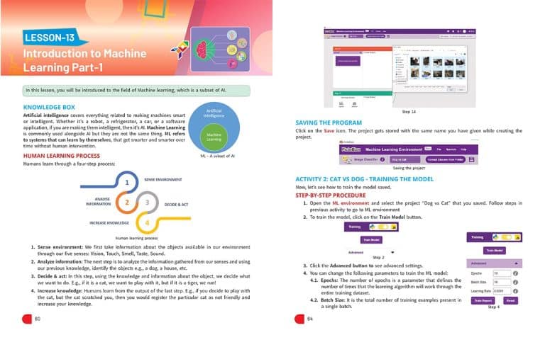 Interactive Coding, AI and Robotics Book for Class 8
