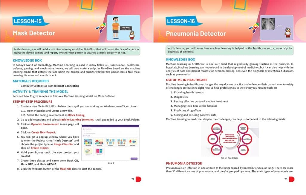 Interactive Coding, AI and Robotics Book for Class 8