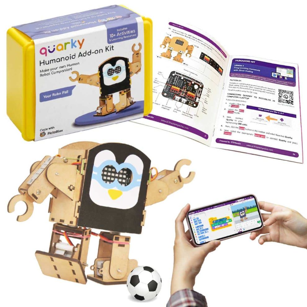Quarky Humanoid Robot Kit | Perfect for Kids | 6 DoF Robot