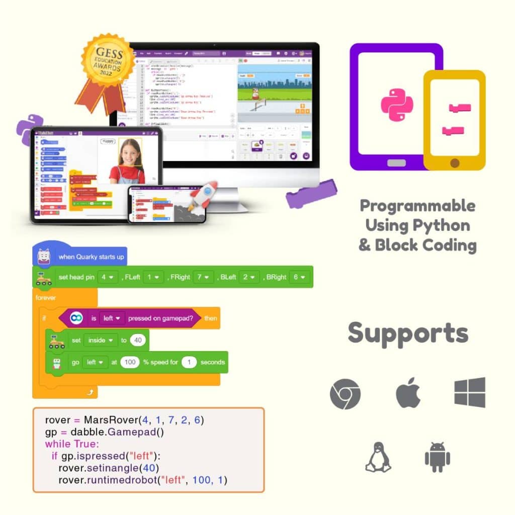 Quarky Mars Rover Addon Kit: Miniature Mars Rover for Kids