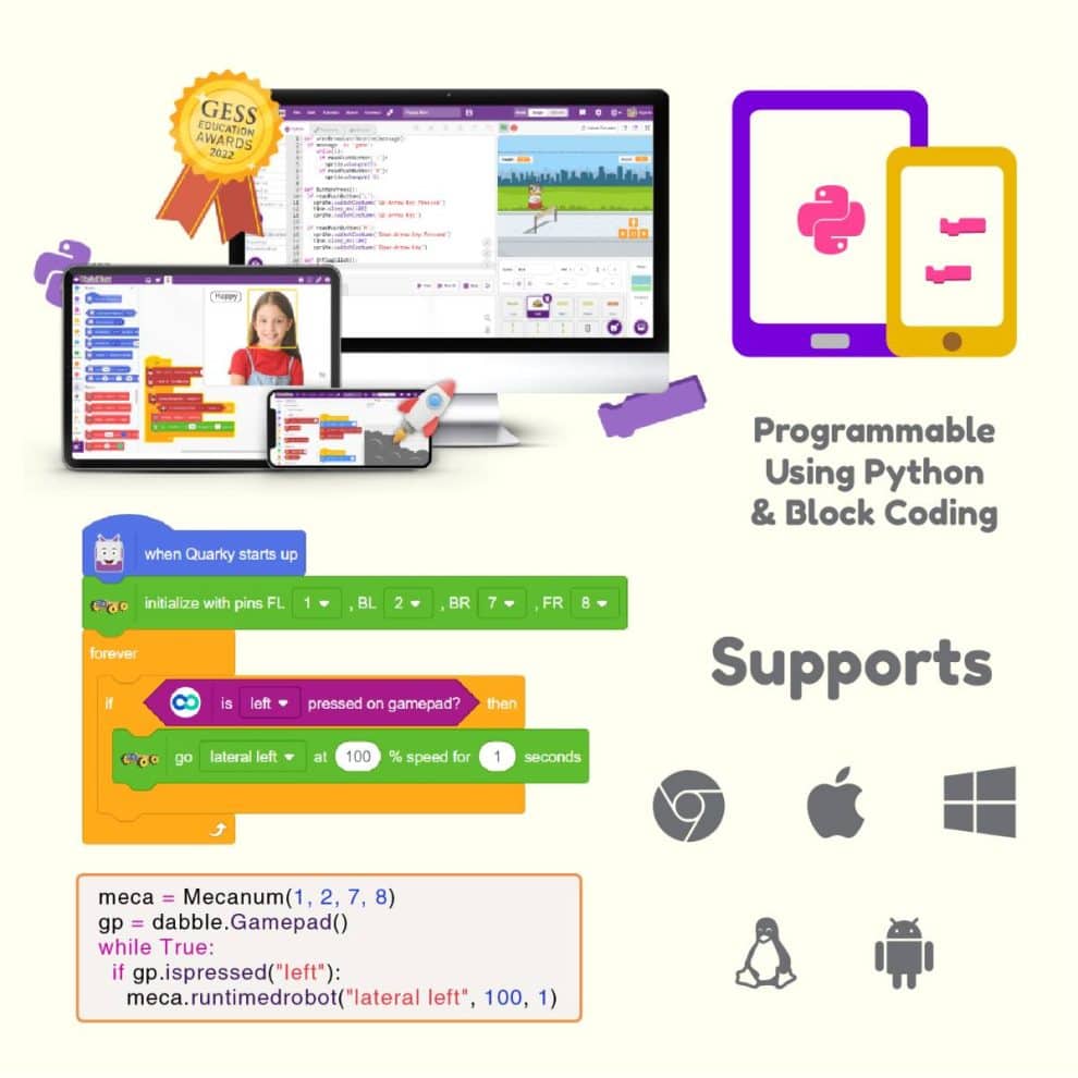 Quarky Mecanum Wheel Robot Addon Kit | Robotics for Kids