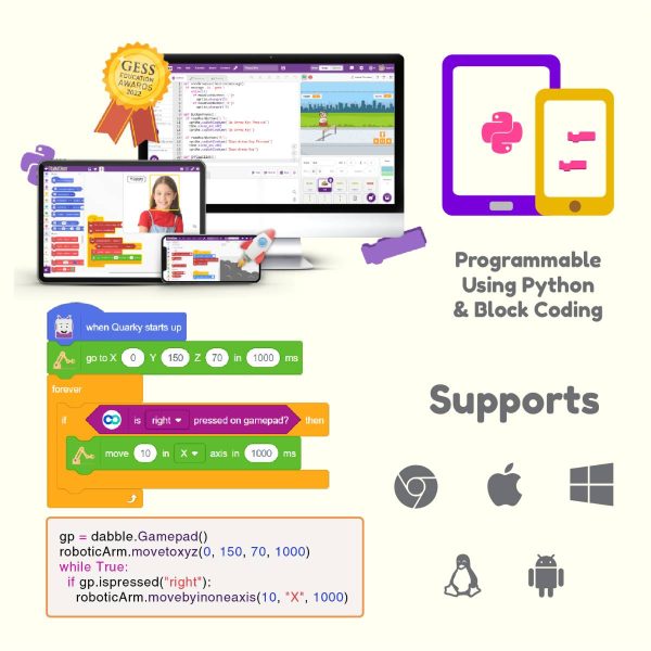 Robotic Arm Addon Kit for Kids - 3 Degree of Freedom w/ Gripper