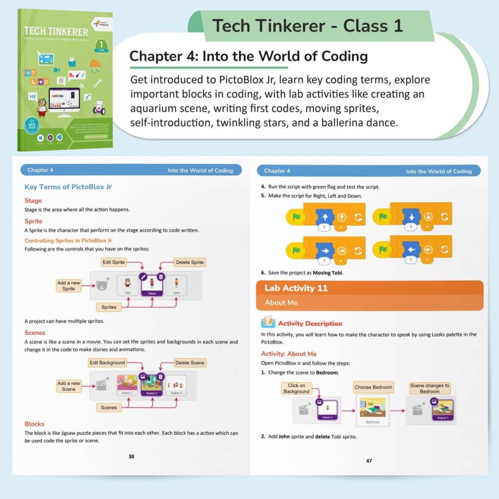 ICSE Coding, AI, Robotics and Computer Book - Class 1 | Tech Tinkerer