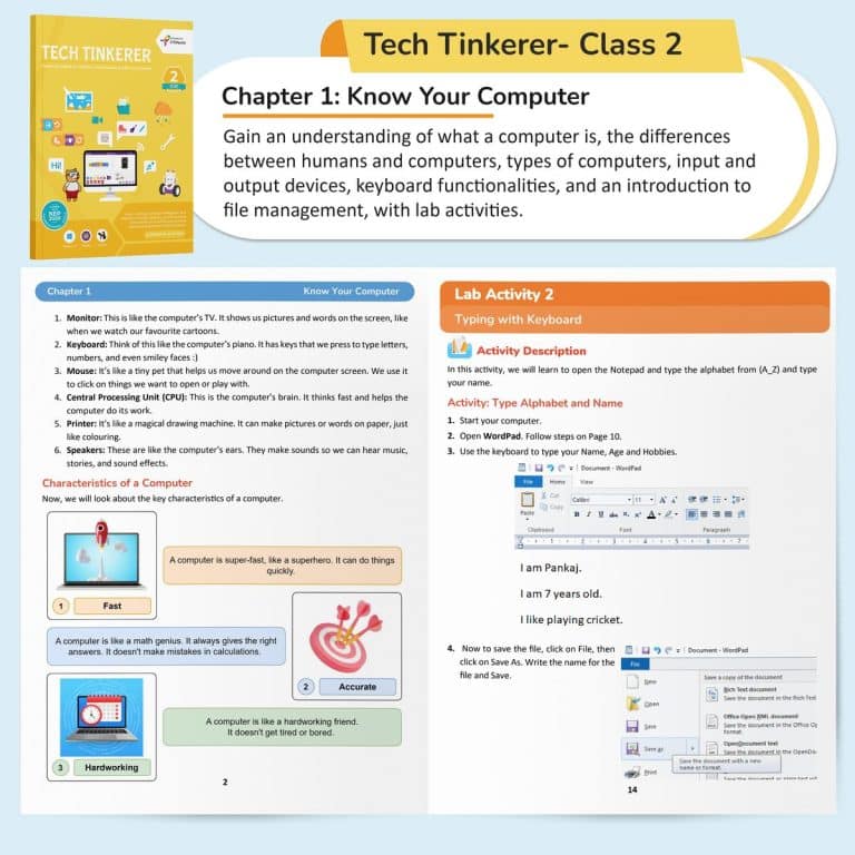 ICSE Coding, AI, Robotics and Computer Book – Class 2 | Tech Tinkerer