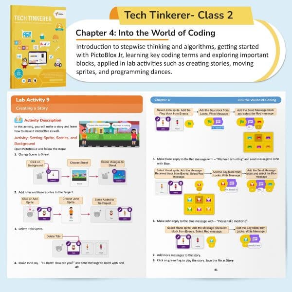ICSE Coding, AI, Robotics and Computer Book – Class 2 | Tech Tinkerer