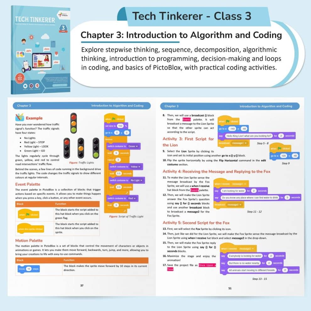 ICSE Coding, AI, Robotics and Computer Book – Class 3 | Tech Tinkerer