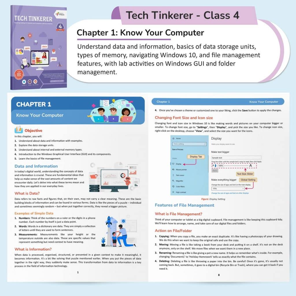 ICSE Coding, AI, Robotics and Computer Book – Class 4 | Tech Tinkerer