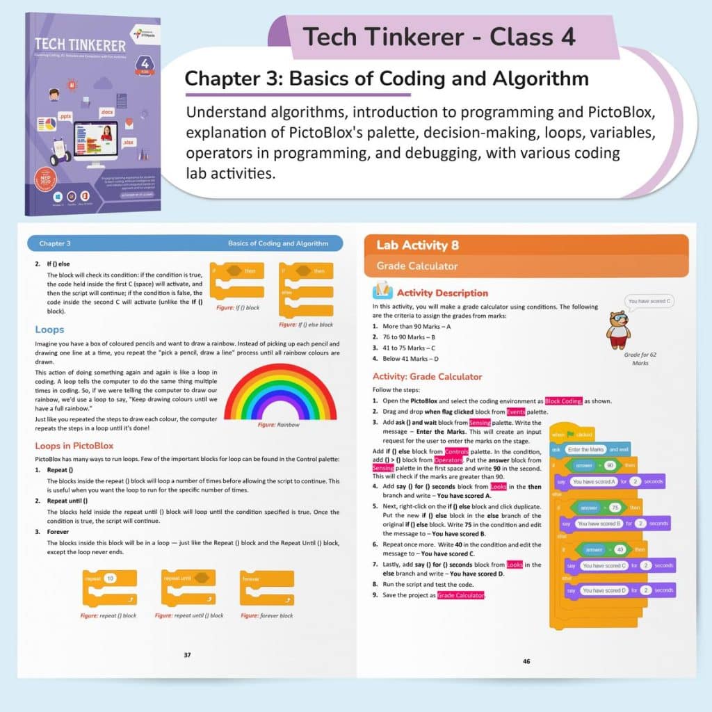ICSE Coding, AI, Robotics and Computer Book – Class 4 | Tech Tinkerer