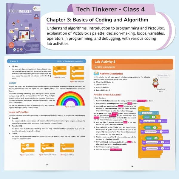 ICSE Coding, AI, Robotics and Computer Book – Class 4 | Tech Tinkerer