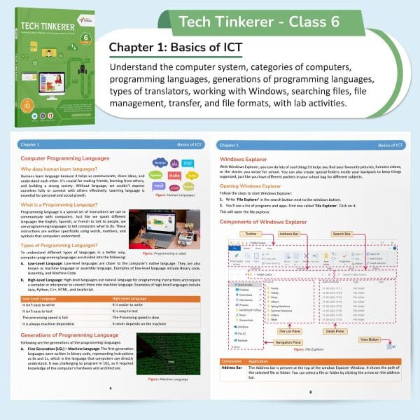 ICSE Coding, AI, Robotics and Computer Book – Class 6 | Tech Tinkerer