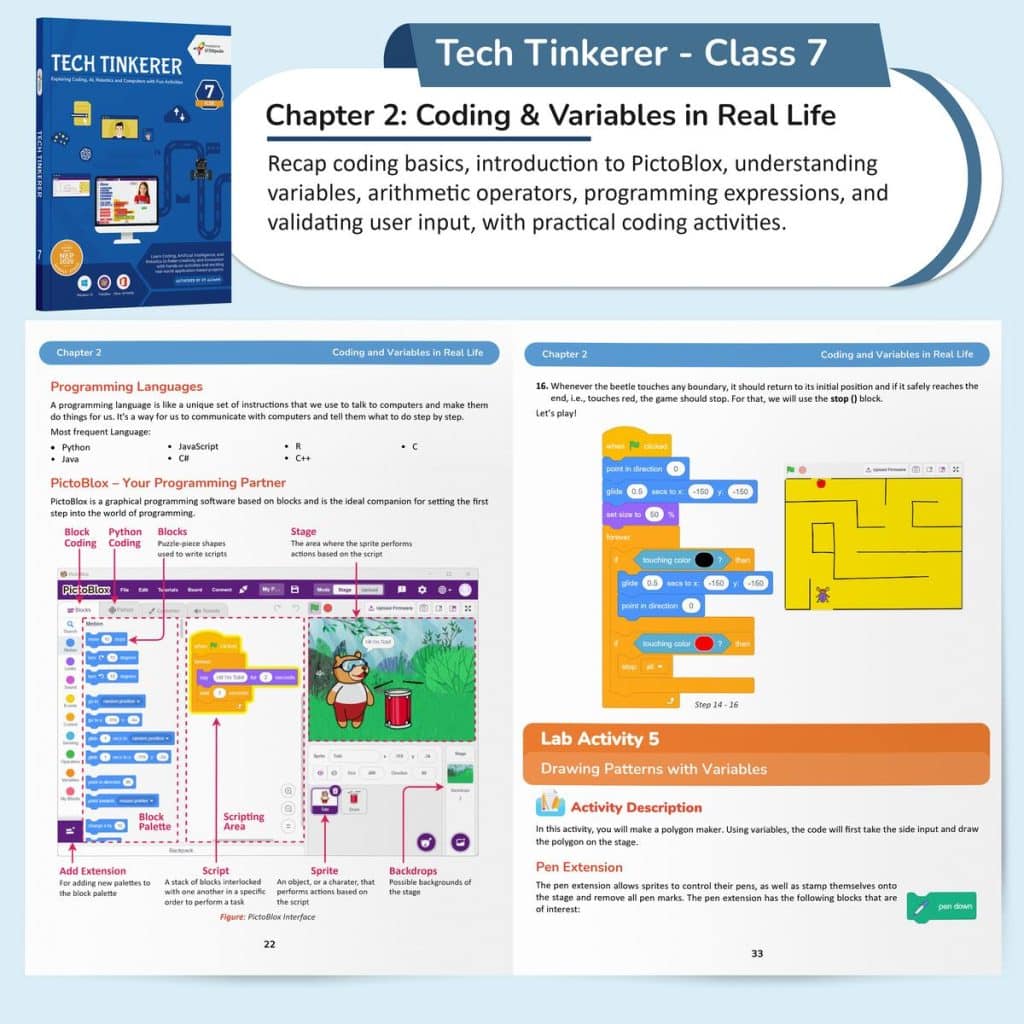 ICSE Coding, AI, Robotics and Computer Book – Class 7 | Tech Tinkerer