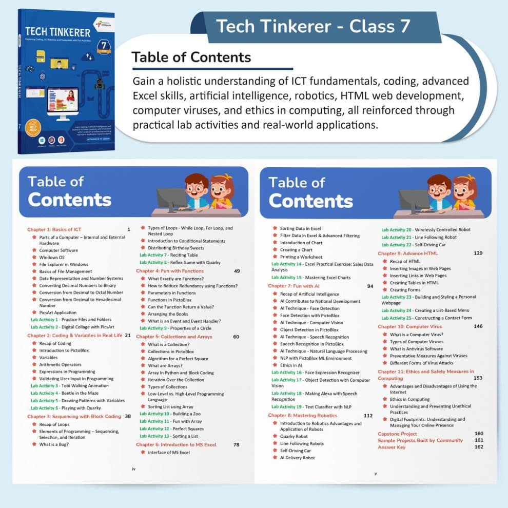 ICSE Coding, AI, Robotics and Computer Book – Class 7 | Tech Tinkerer