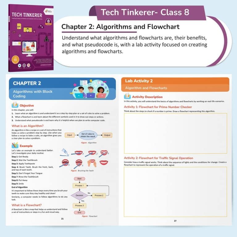 ICSE Coding, AI, Robotics and Computer Book – Class 8 | Tech Tinkerer