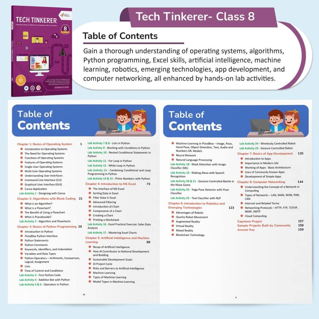 ICSE Coding, AI, Robotics and Computer Book – Class 8 | Tech Tinkerer