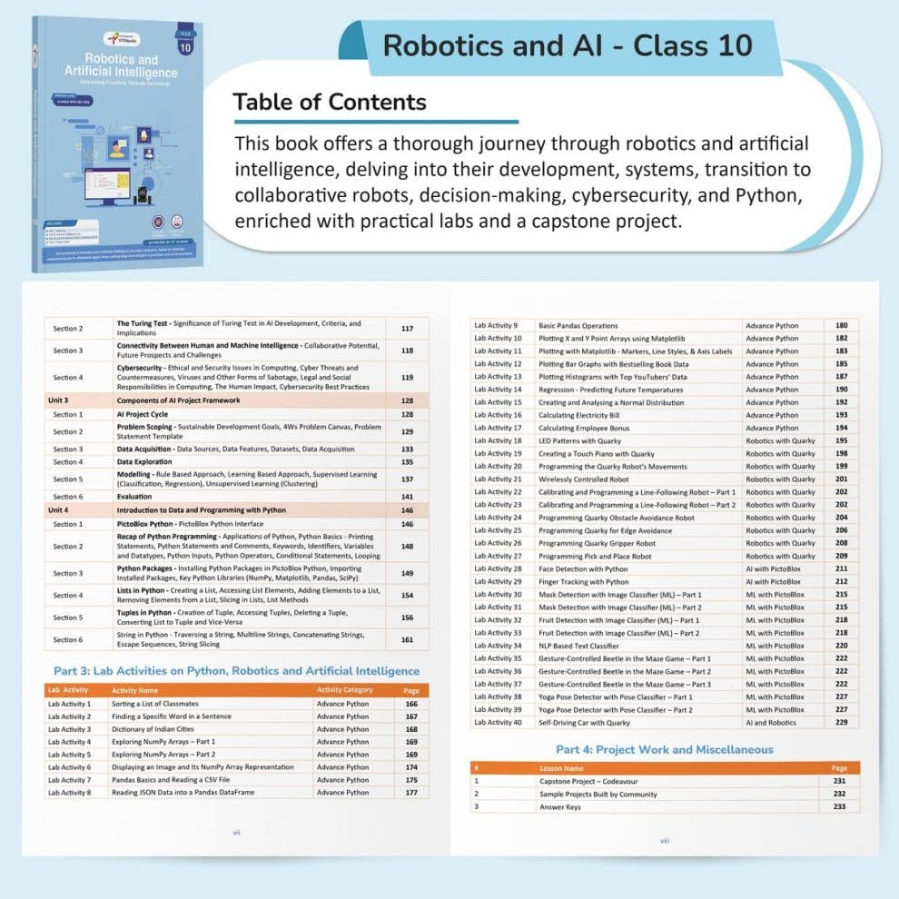 ICSE Robotics & AI Book for Class 10 - Subject Code 66