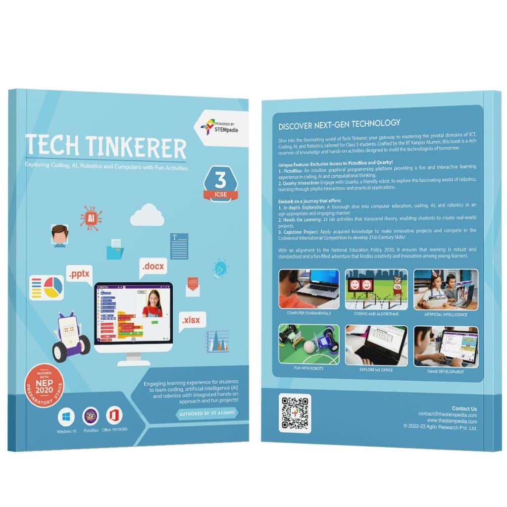 ICSE Coding, AI, Robotics and Computer Book – Class 3 | Tech Tinkerer