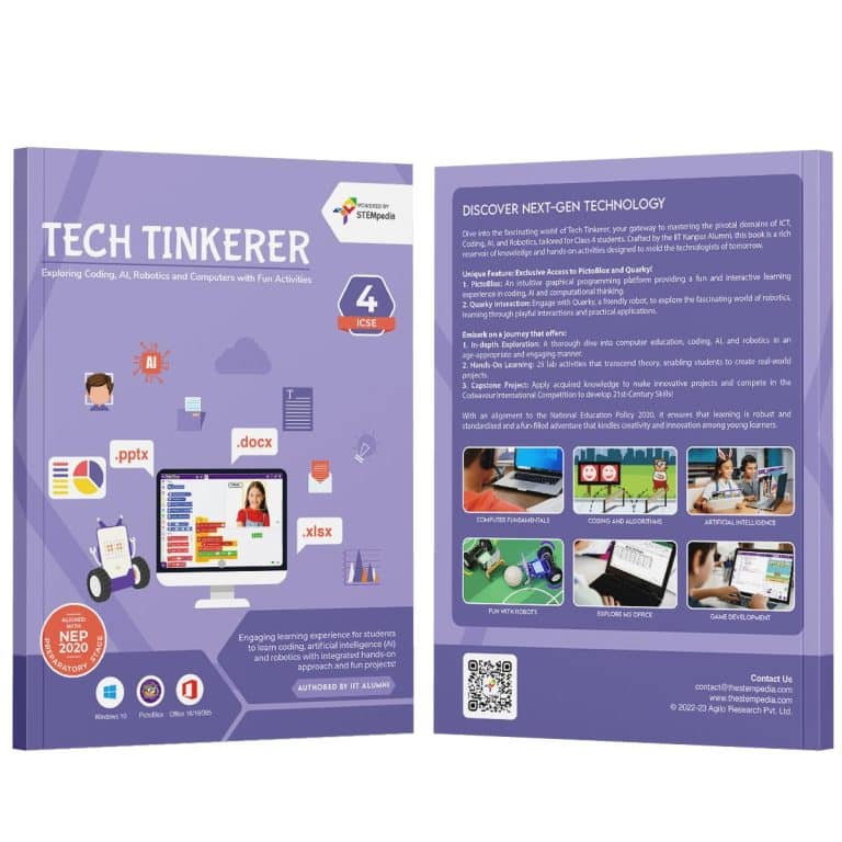 ICSE Coding, AI, Robotics and Computer Book – Class 4 | Tech Tinkerer