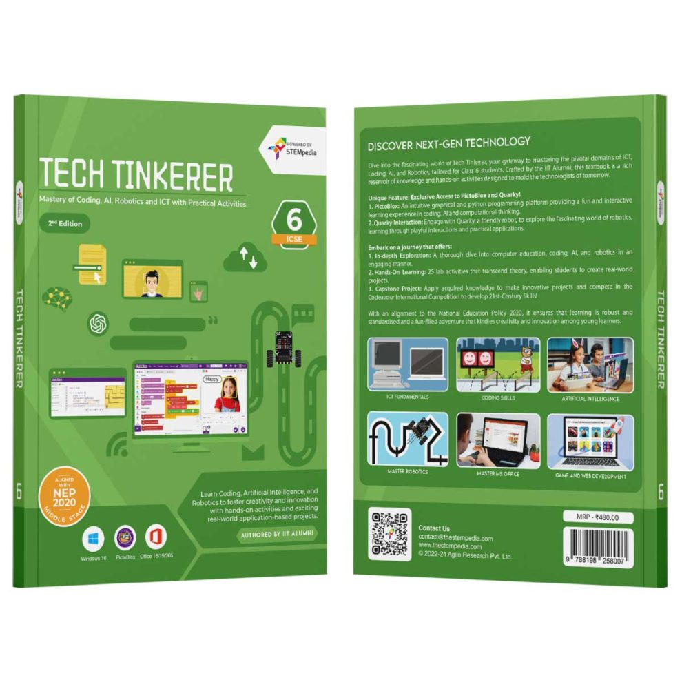 ICSE Coding, AI, Robotics and Computer Book – Class 6 | Tech Tinkerer