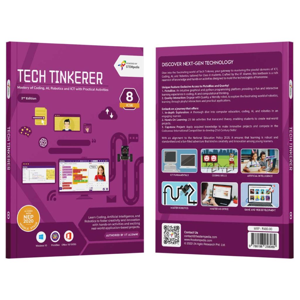 ICSE Coding, AI, Robotics and Computer Book – Class 8 | Tech Tinkerer