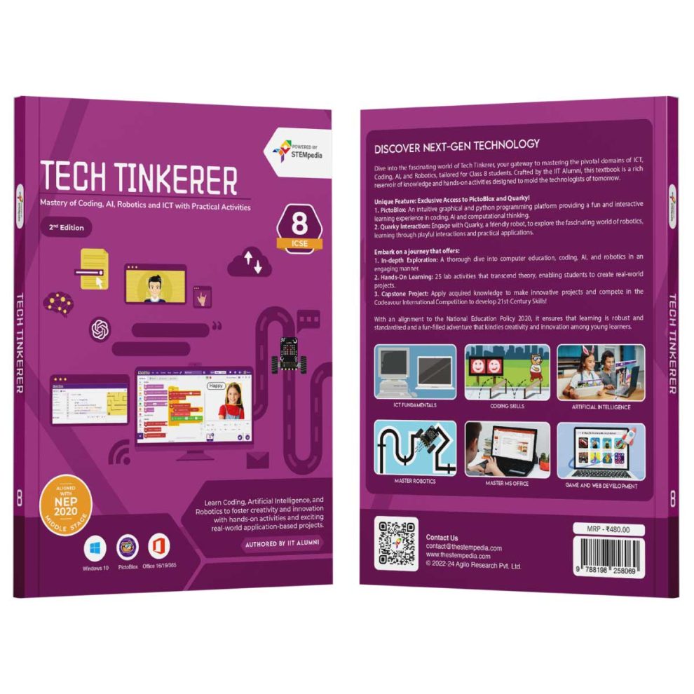 ICSE Coding, AI, Robotics and Computer Book – Class 8 | Tech Tinkerer