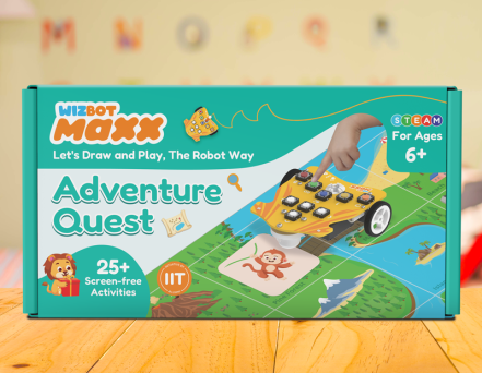 Wizbot Maxx - A Screen-Free Button Based Robot Toy for Kids Aged 4+