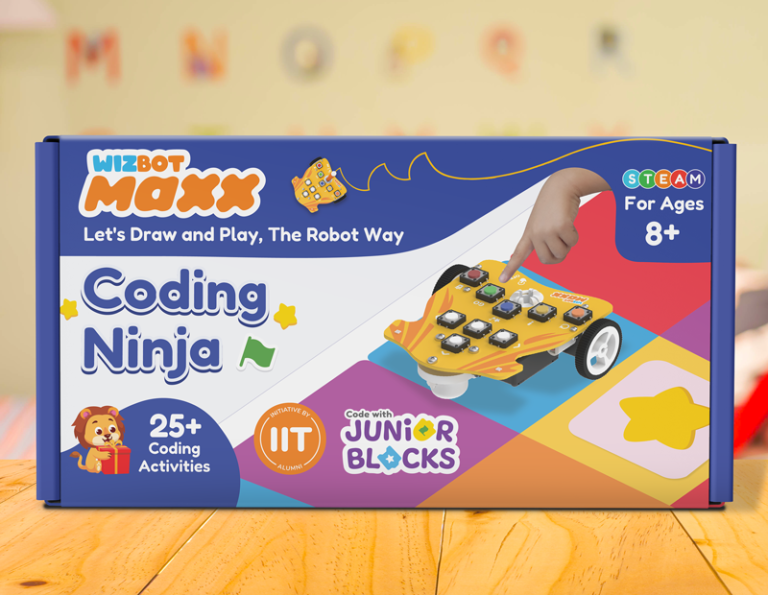Wizbot Maxx - A Screen-Free Button Based Robot Toy for Kids Aged 4+