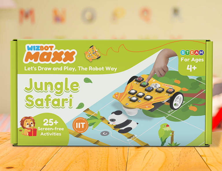 Wizbot Maxx - A Screen-Free Button Based Robot Toy for Kids Aged 4+