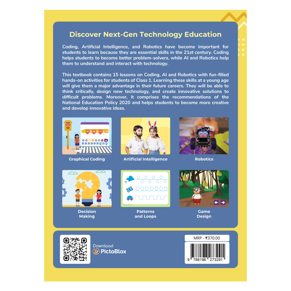 Fun Filled Coding, AI and Robotics Book for Class 1 - STEMpedia Products